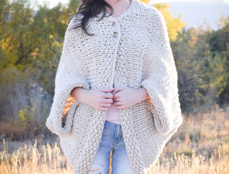 Easy Knit Blanket Sweater Pattern – Mama In A Stitch