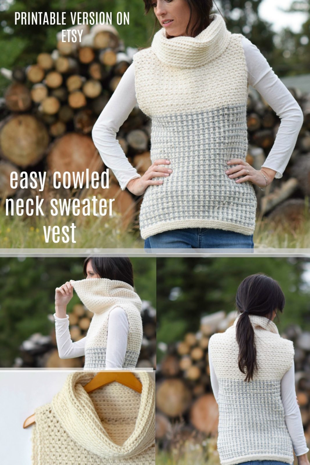 Easy Crochet Cowled Sweater Vest – Mama In A Stitch