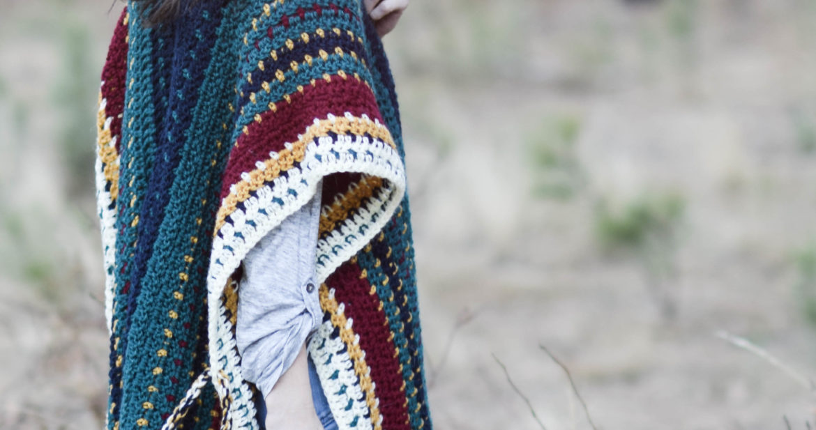 All The Colors Serape Crocheted Ruana Pattern – Mama In A Stitch