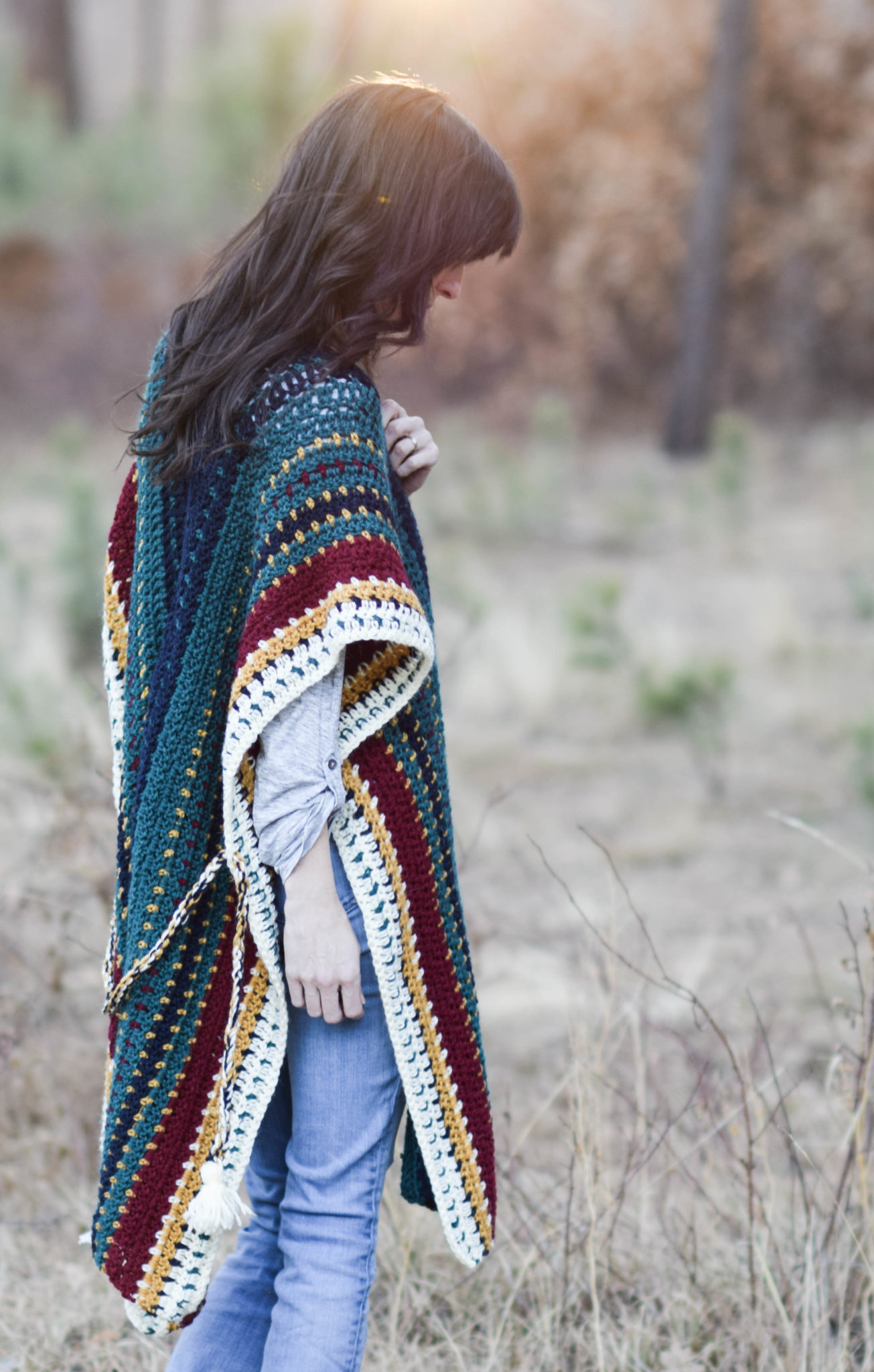 All The Colors Serape Crocheted Ruana Pattern – Mama In A Stitch