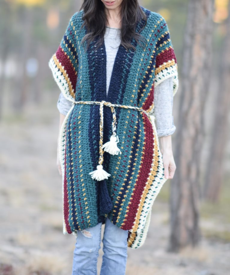 All The Colors Serape Crocheted Ruana Pattern – Mama In A Stitch