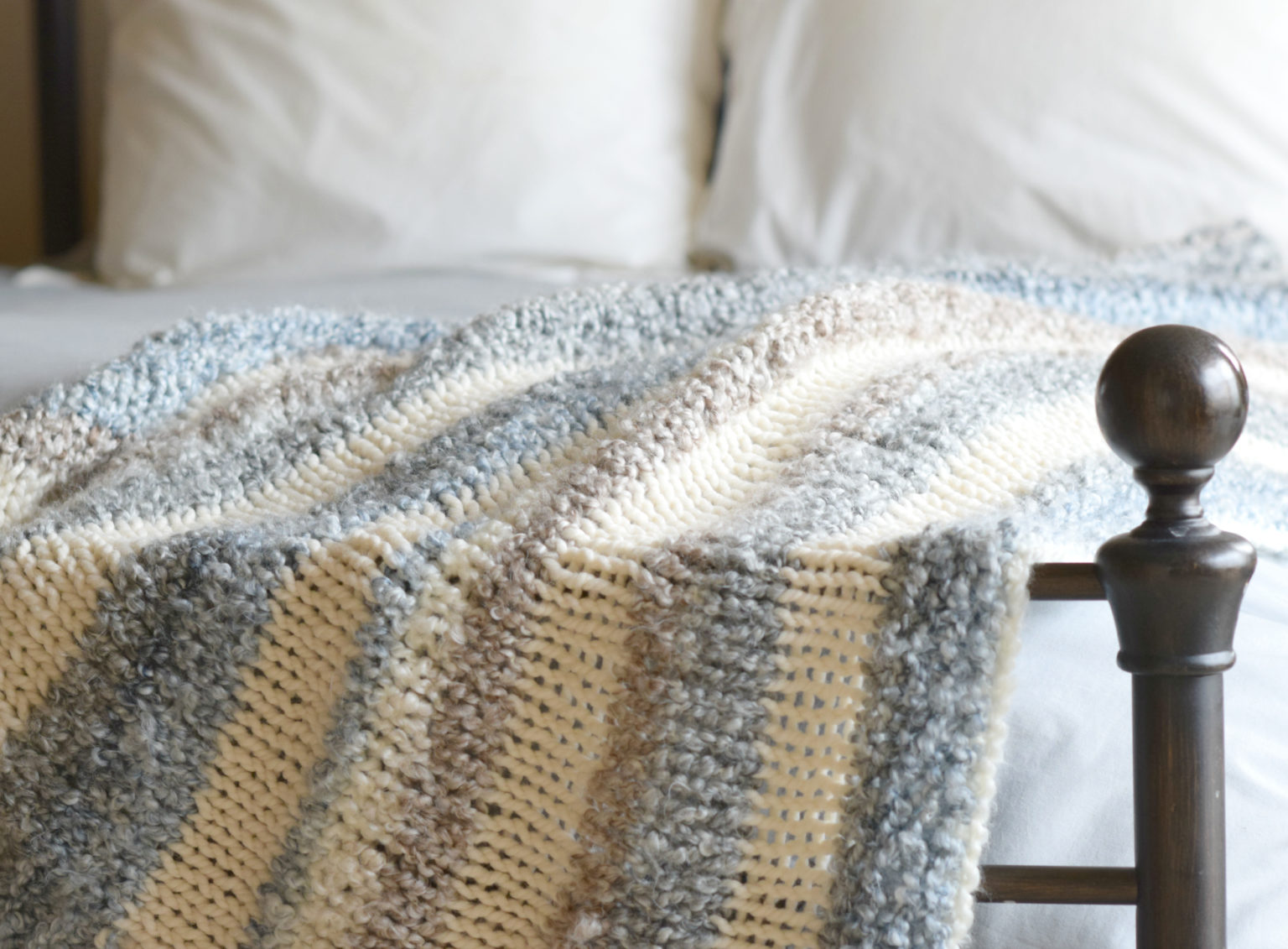 Woven Look Blanket Knitting Pattern – Mama In A Stitch