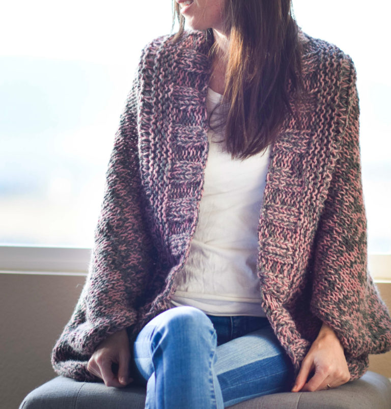 Easy Relaxed Marled Cardigan Knitting Pattern – Mama In A Stitch