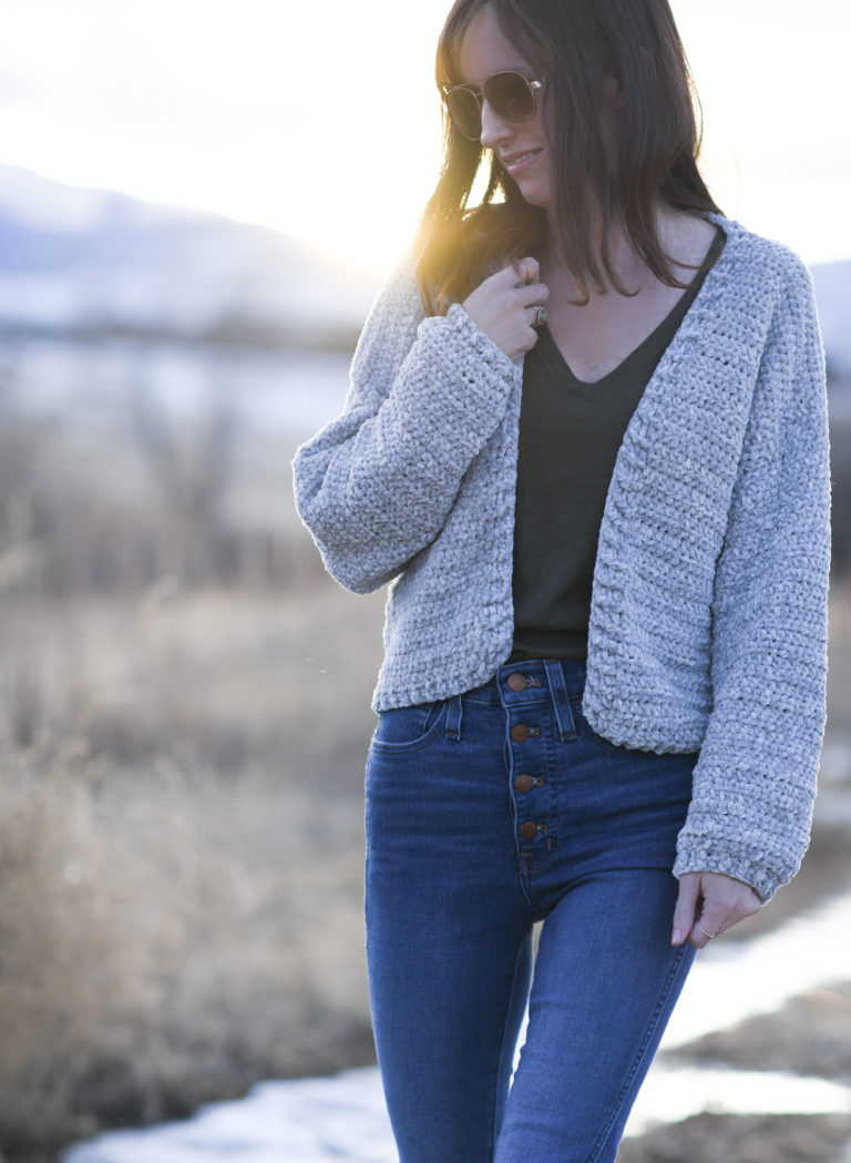 Velvet Bomber Cardigan Crochet Pattern – Mama In A Stitch