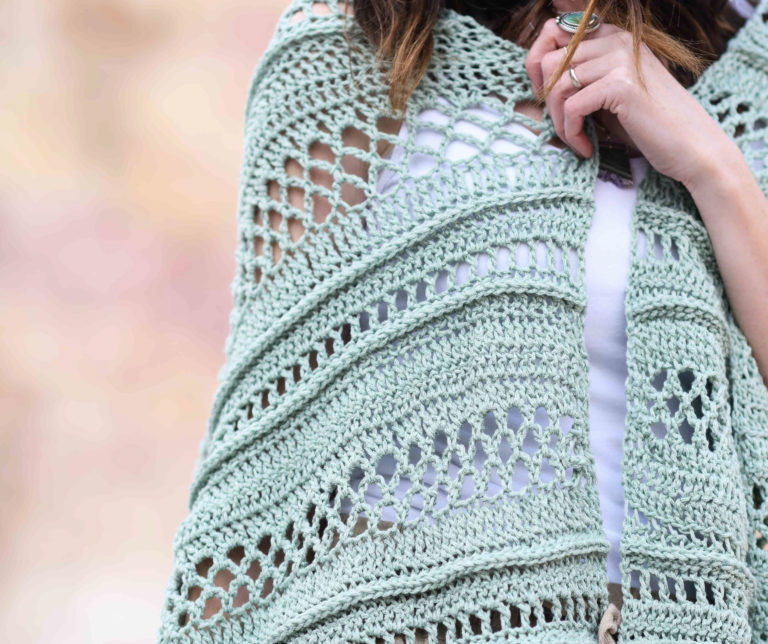 Light Crochet Shawl - Summertide Wrap Pattern – Mama In A Stitch