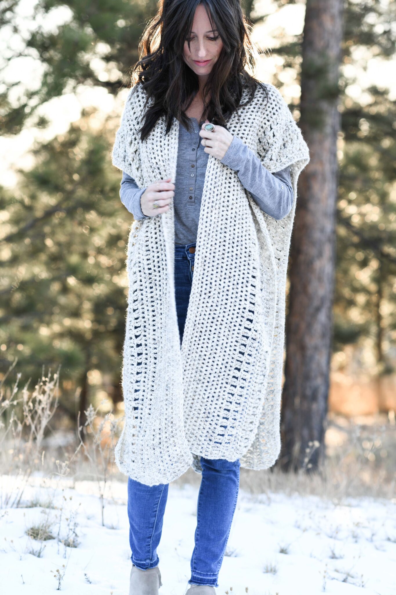 Winterfest Ruana Crochet Pattern – Mama In A Stitch