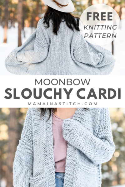 Moonbow Slouchy Chunky Knit Cardigan Pattern – Mama In A Stitch