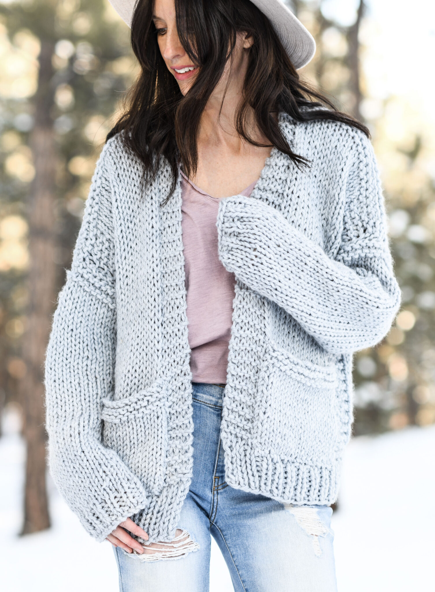 Moonbow Slouchy Chunky Knit Cardigan Pattern – Mama In A Stitch