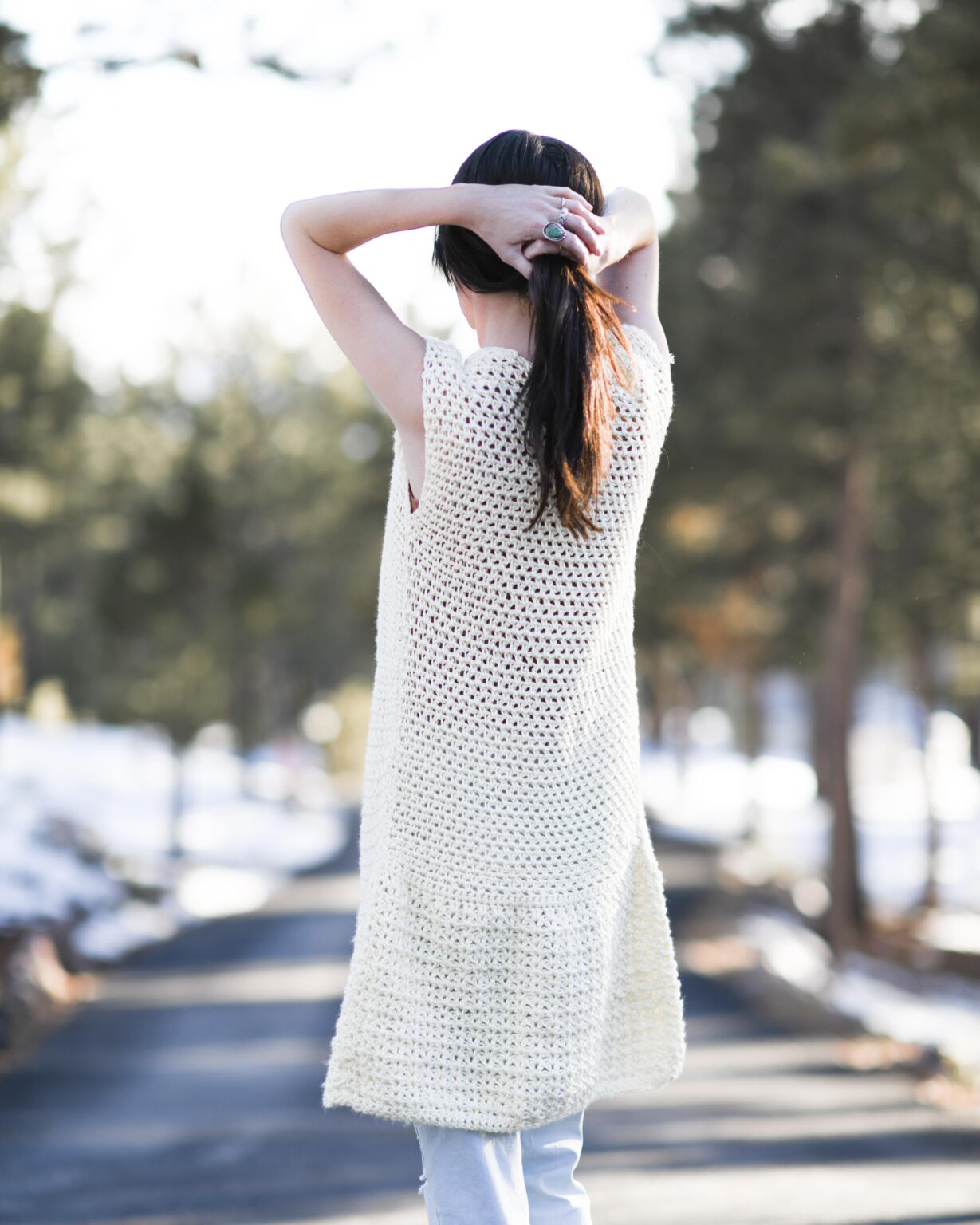 Lotus Longline Vest Crochet Pattern – Mama In A Stitch