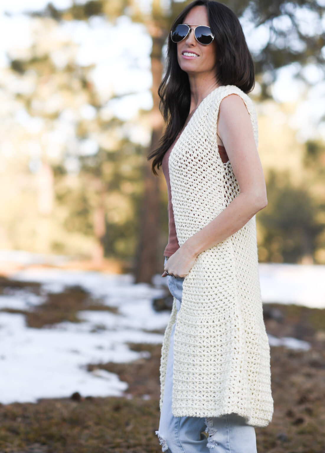 Lotus Longline Vest Crochet Pattern – Mama In A Stitch