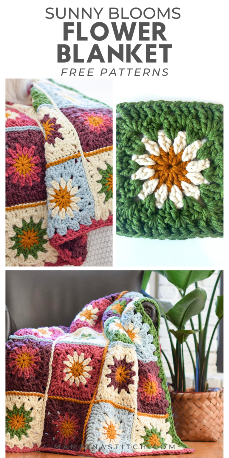 Sunny Blooms Flower Blanket Crochet Pattern – Mama In A Stitch