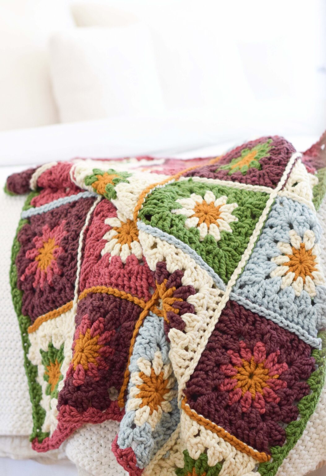 Sunny Blooms Flower Blanket Crochet Pattern – Mama In A Stitch